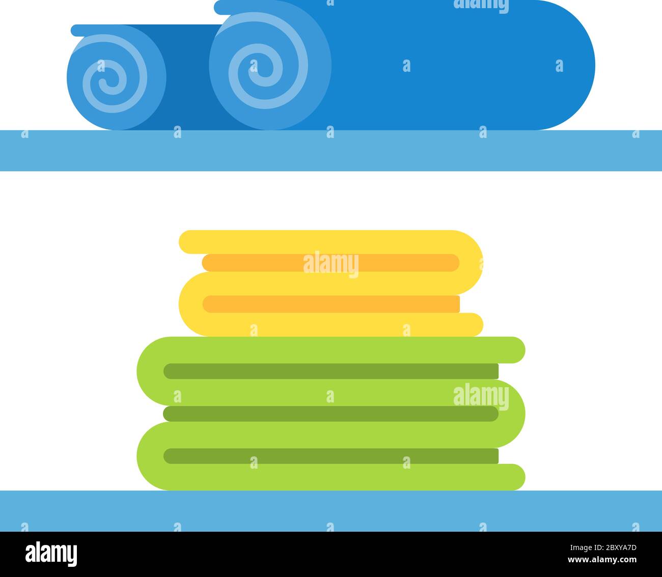 Folded and rolled towels vector icon flat isolated Stock Vector Image ...