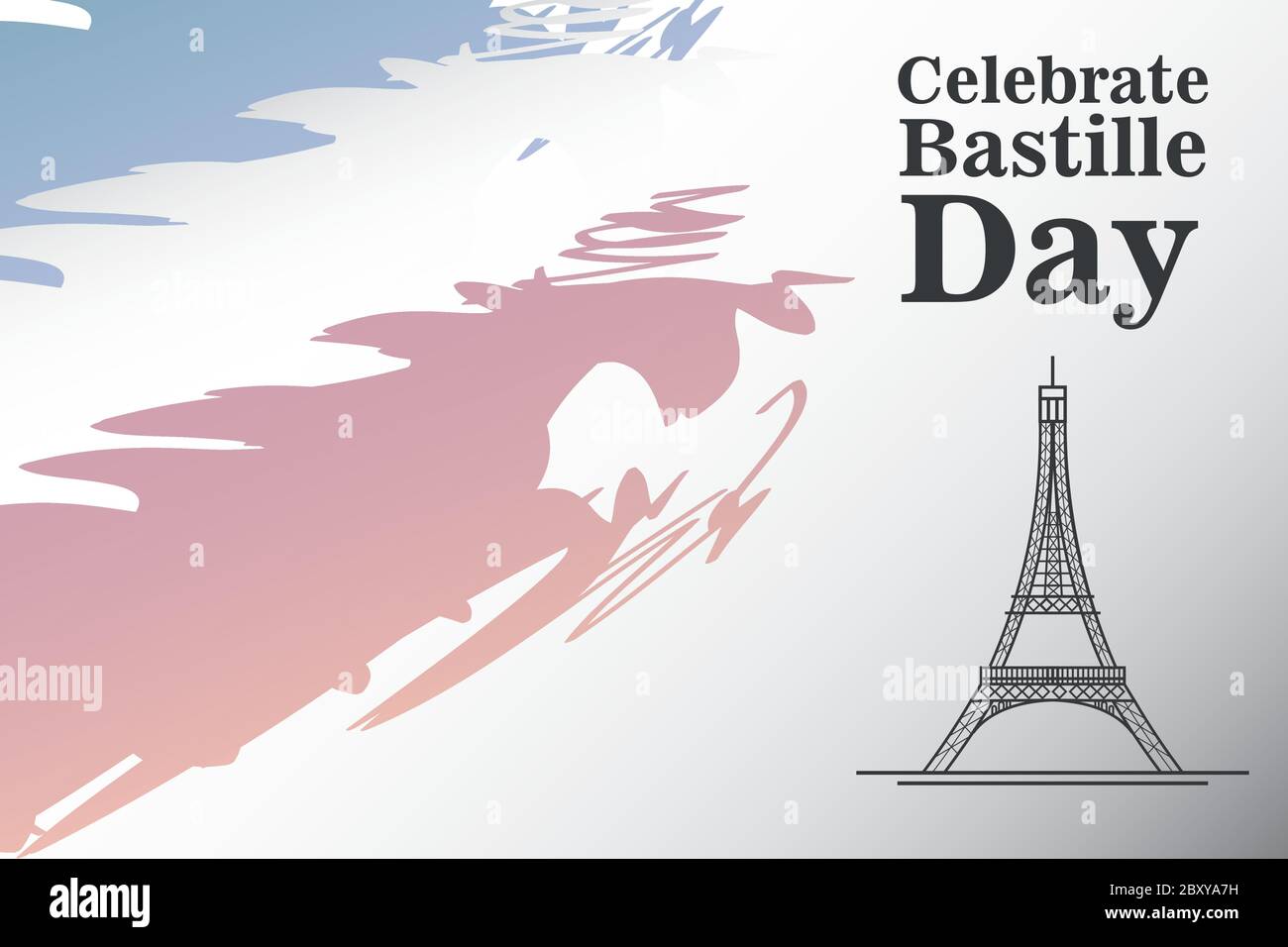 banner or poster for the French national day, label celebrate bastille ...