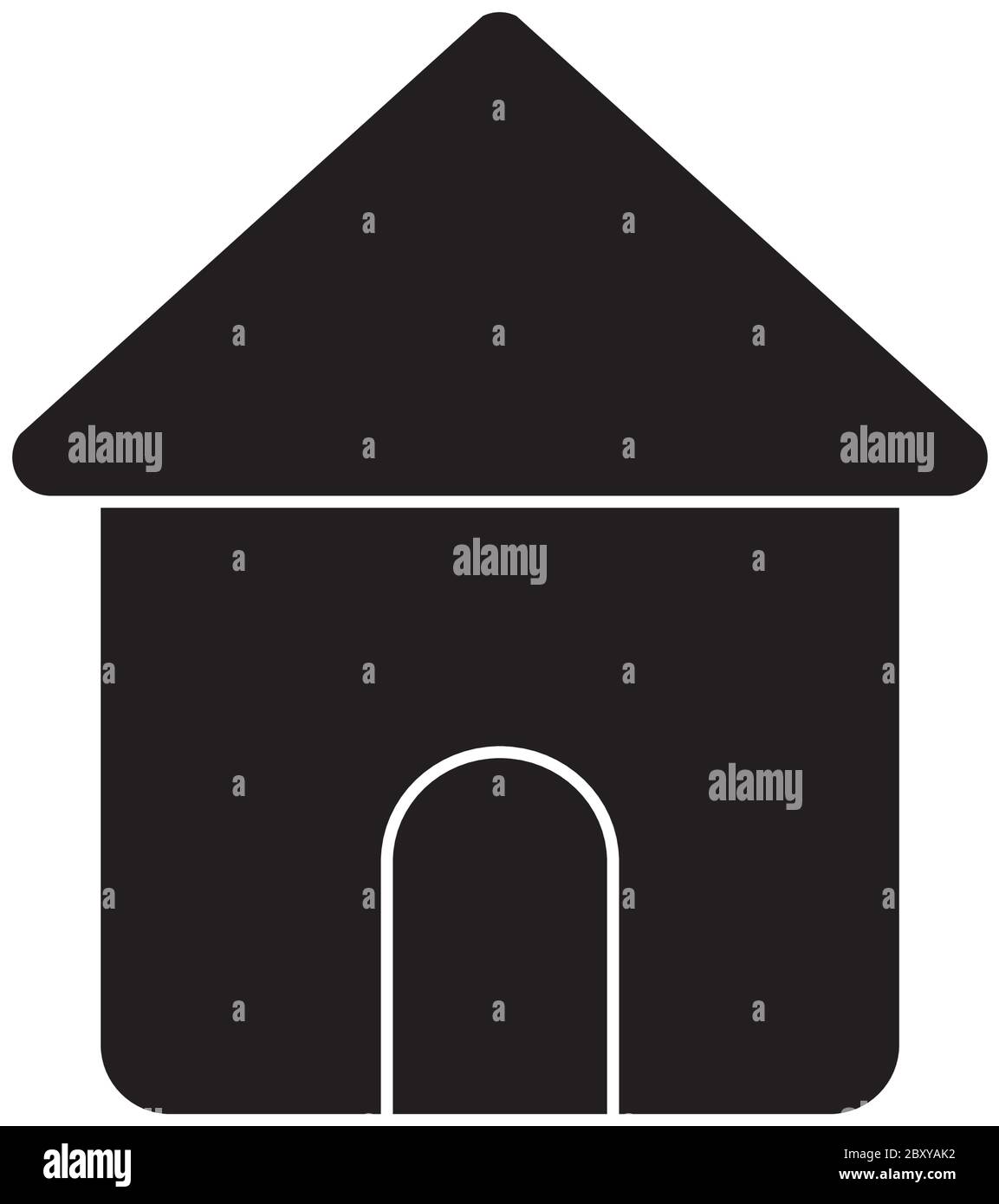 house shape icon over white background, silhouette style, vector ...