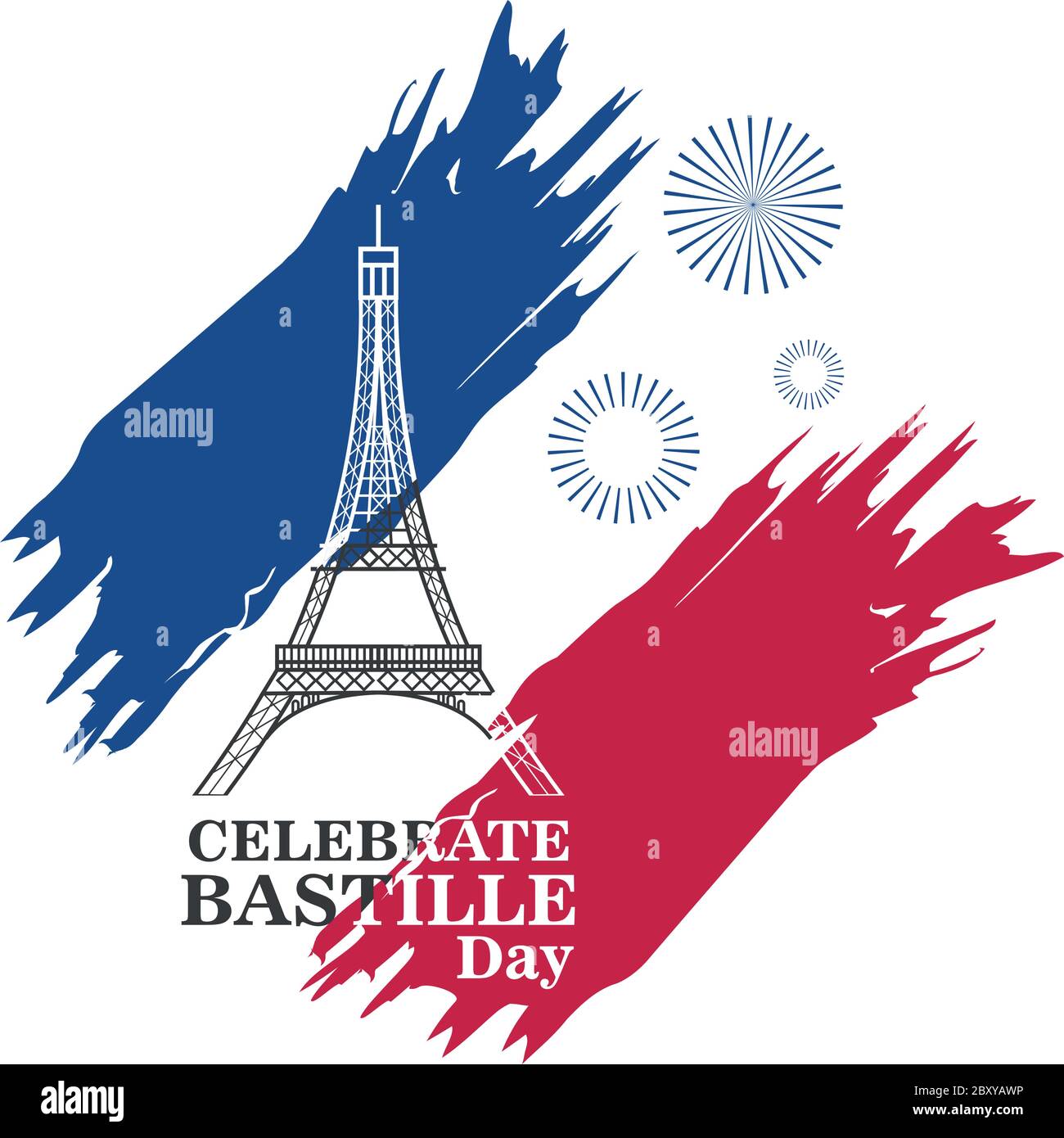 banner or poster for the French national day, label celebrate bastille ...