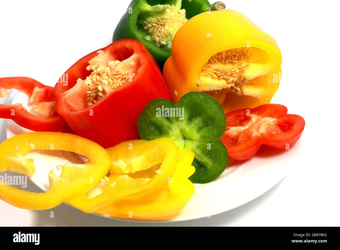 sweet cut peppers isolated Stock Photo - Alamy