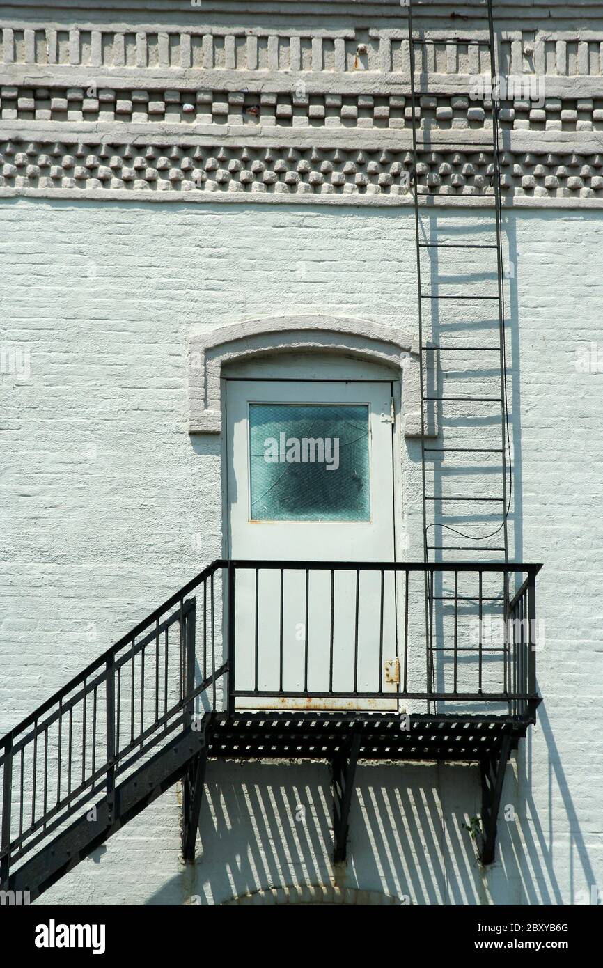 A Fire escape on the side of a building Stock Photo - Alamy