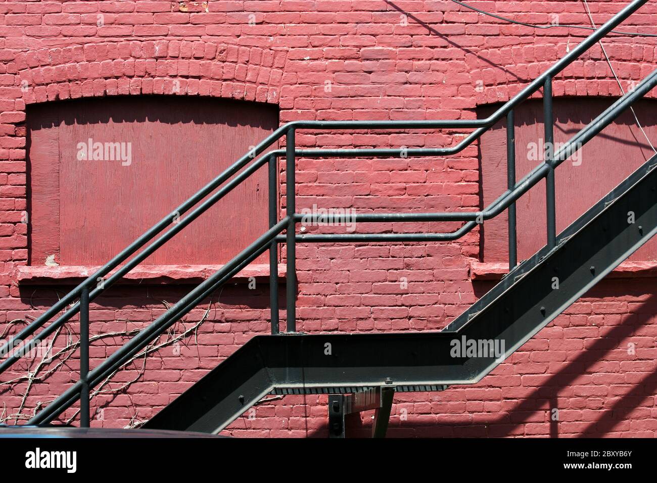 A Fire escape on the side of a building Stock Photo - Alamy