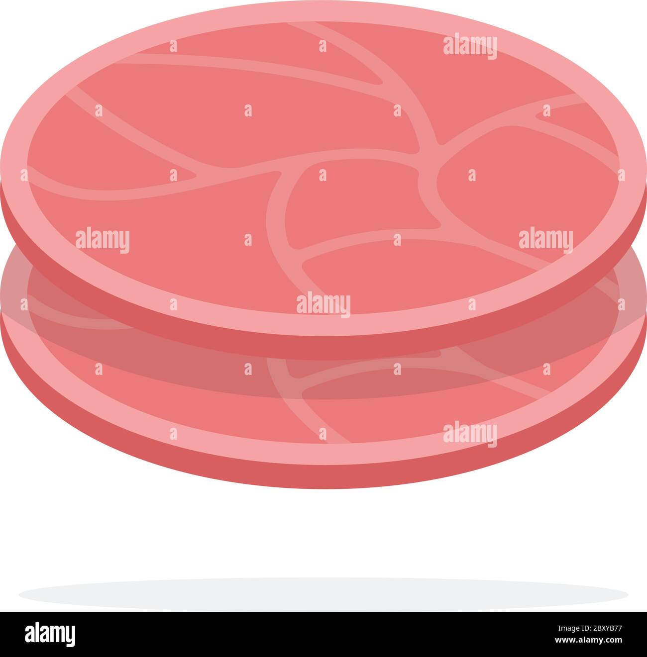 Round slices of ham Stock Vector Image & Art - Alamy