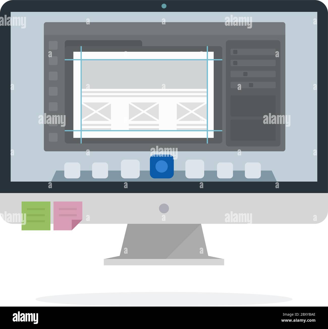 Operating a computer monitor with an interface Stock Vector Image & Art ...