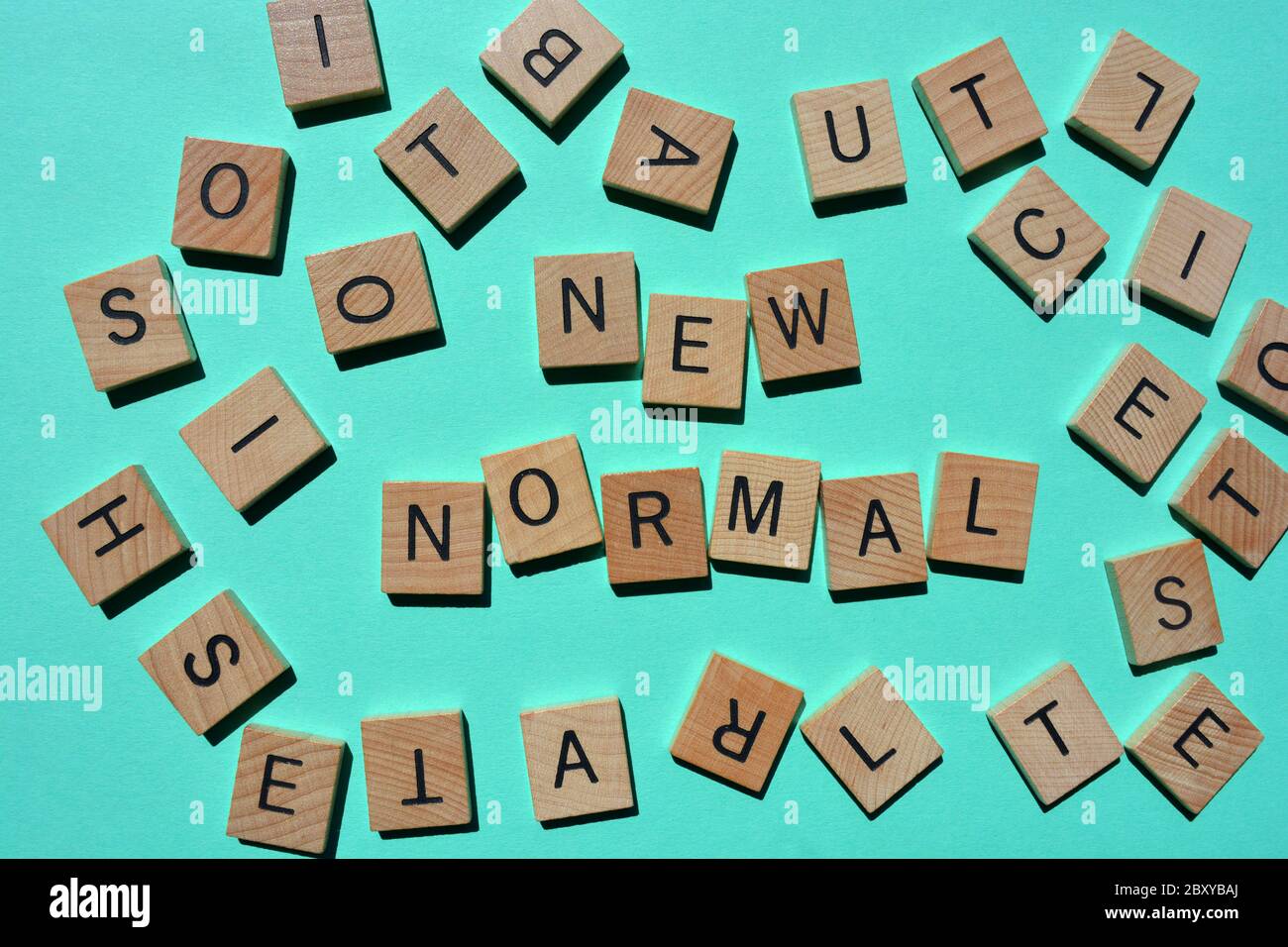 New Normal, words surrounded by random alphabet letters isolated on ...