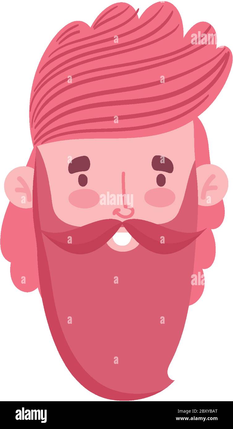 male face beard character portrait man isoated design icon vector ...