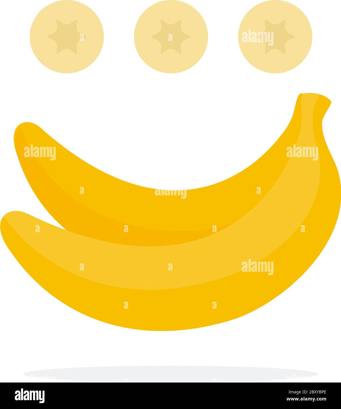 Fresh banana slices fruit Stock Vector Images - Alamy