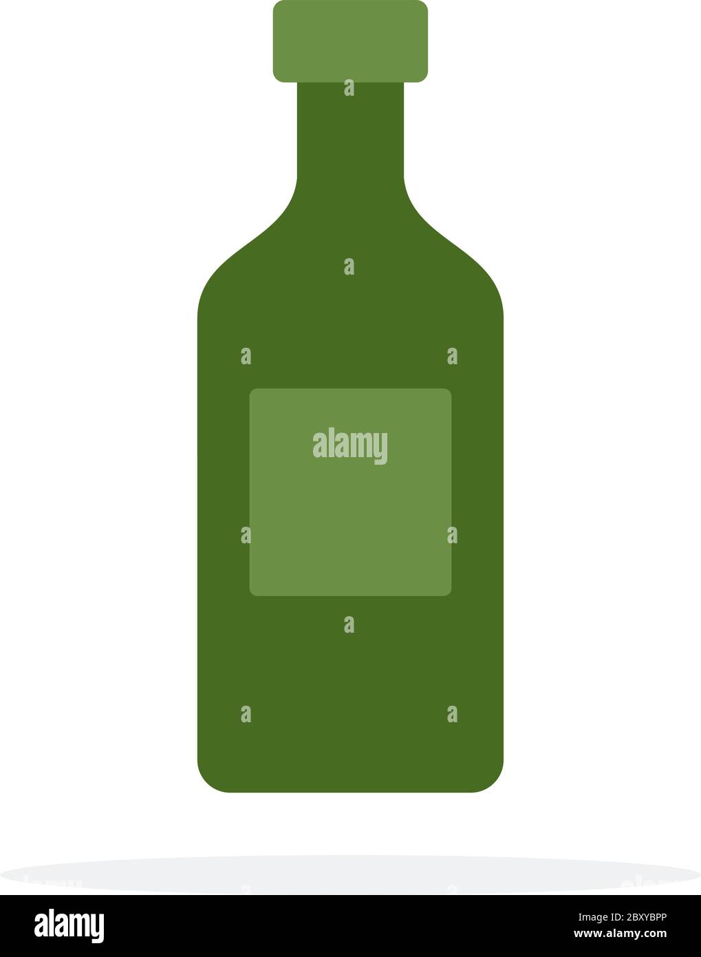 Glass green bottle for oil vector flat isolated Stock Vector Image ...