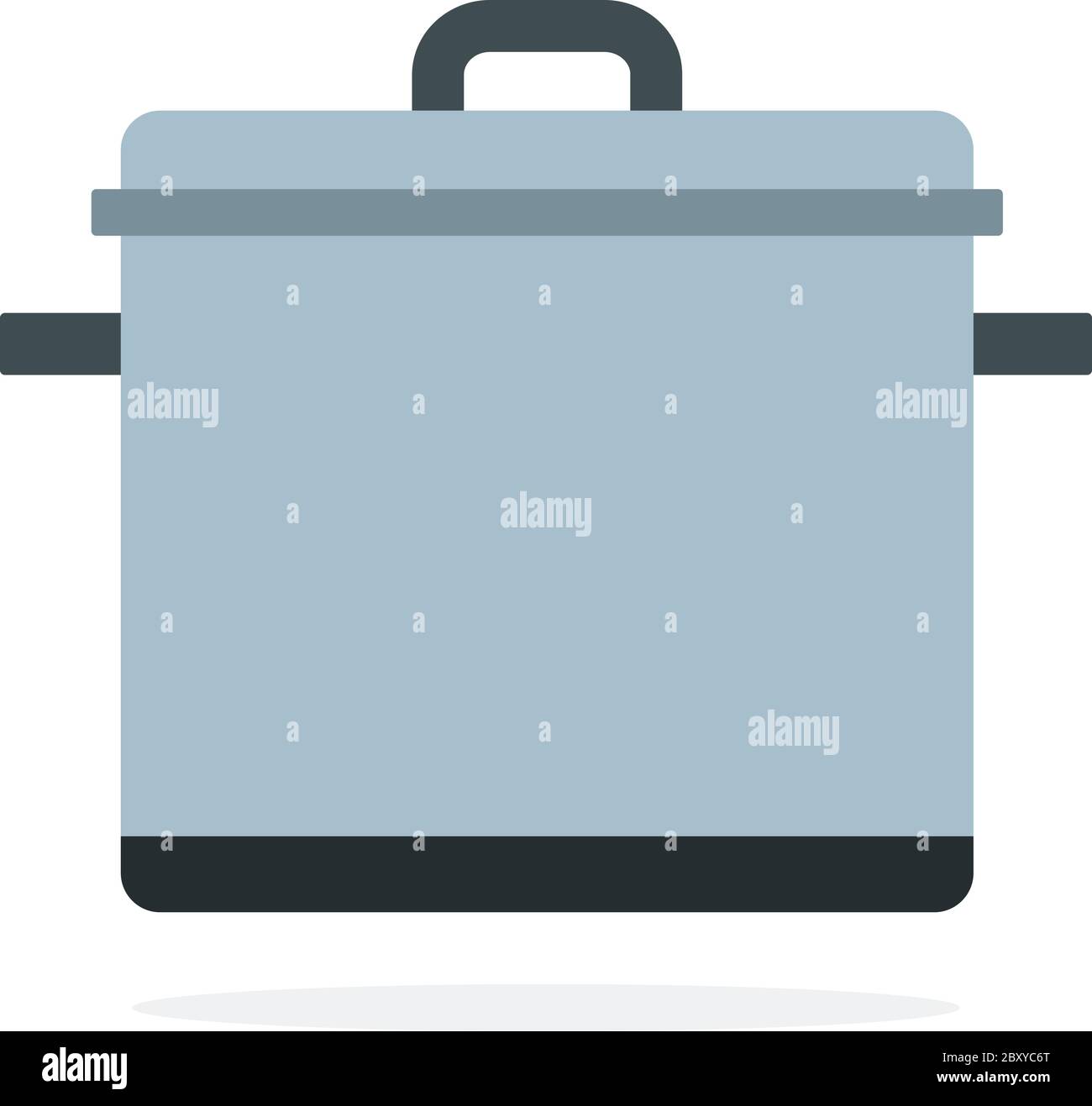 Large cooking pot with lid vector flat isolated Stock Vector Image ...