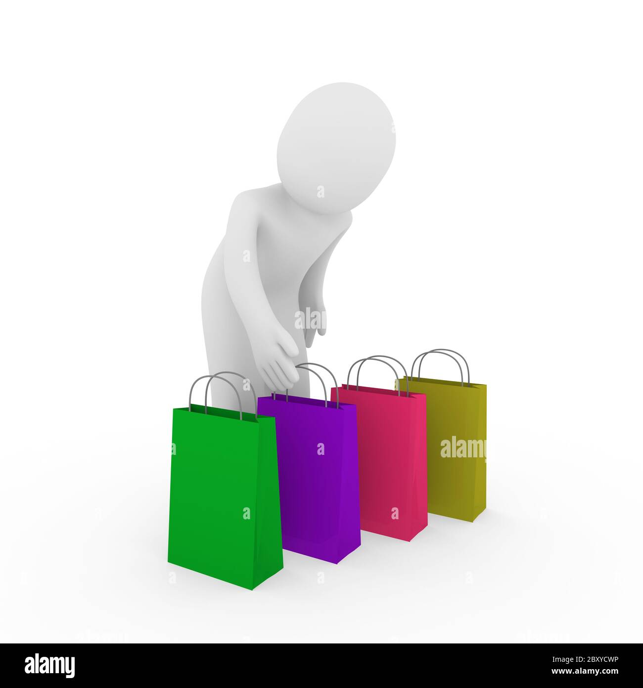 3d man sale bag shopping Stock Photo - Alamy