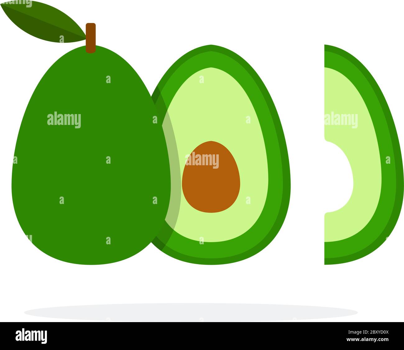 Avocado cut cutout Stock Vector Images - Alamy
