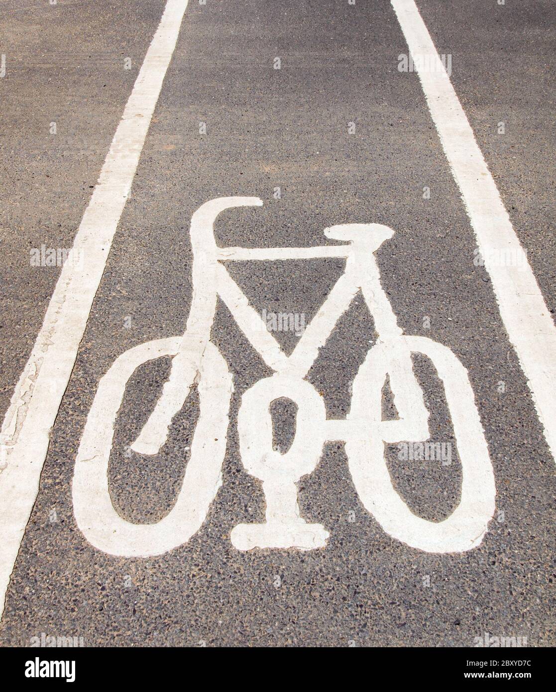 Bike lane sign Stock Photo - Alamy