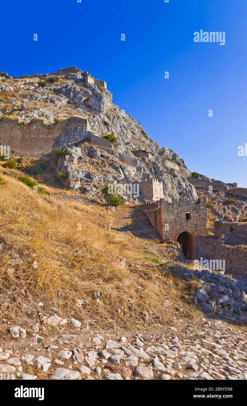Old fort in Corinth, Greece Stock Photo - Alamy