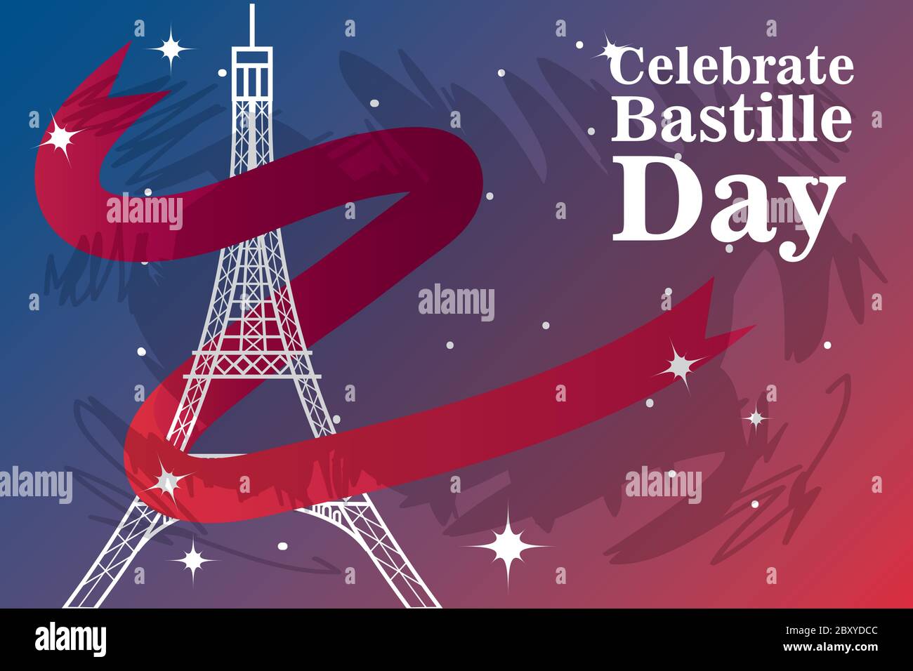 banner or poster for the French national day, label celebrate bastille ...