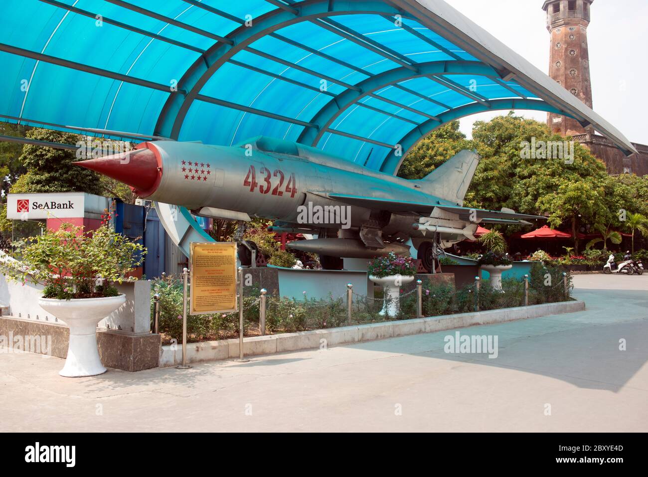 A Soviet-made MIG-21 fighter jet on display at the Vietnam Military ...