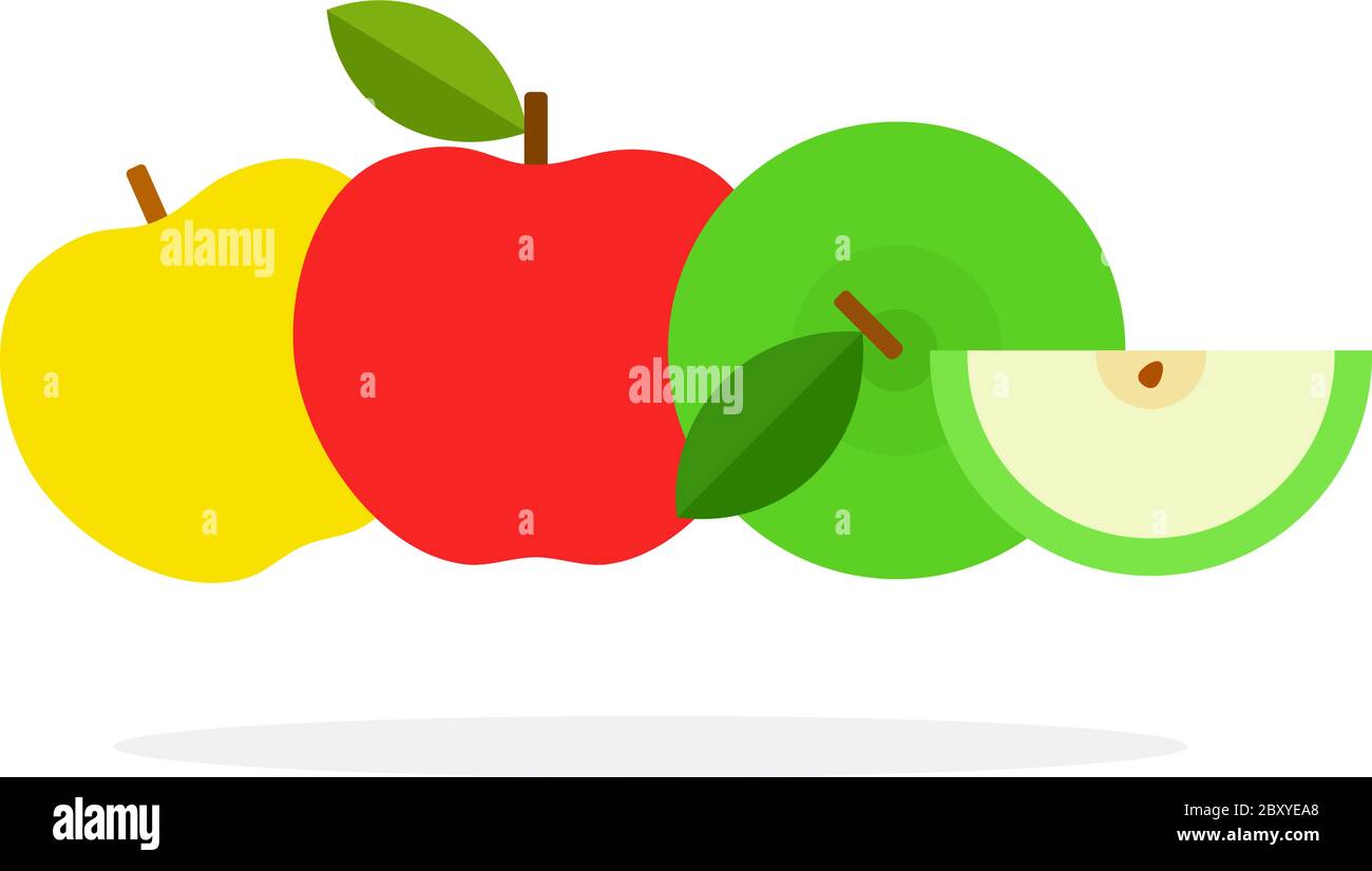 Red, yellow and green apple with a slice Stock Vector Image & Art - Alamy