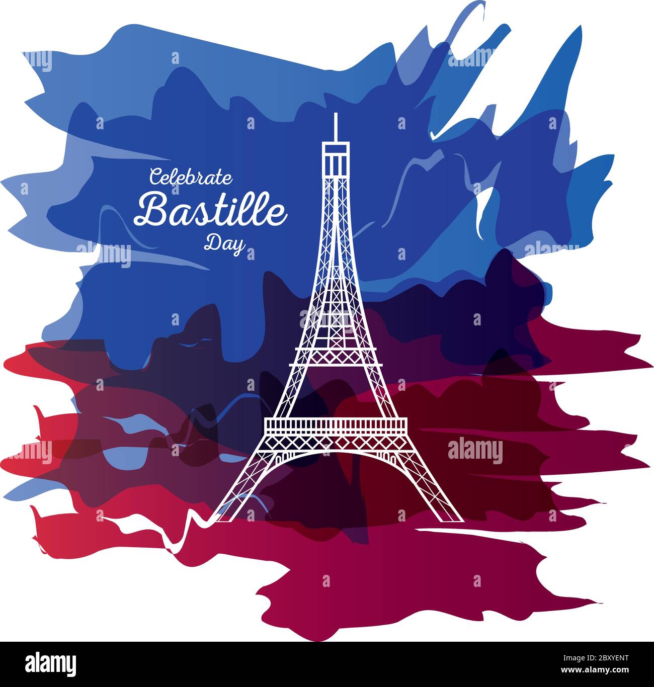 banner or poster for the French national day, label celebrate bastille ...