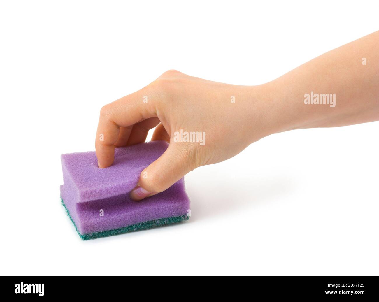 Hand with cleaning sponge Stock Photo - Alamy
