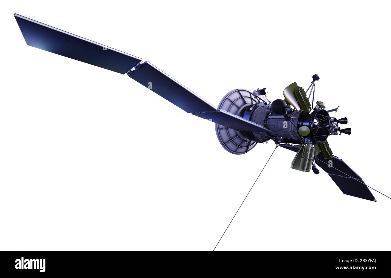 Satellite in space. Isolate on white. 3d rendering Stock Photo - Alamy