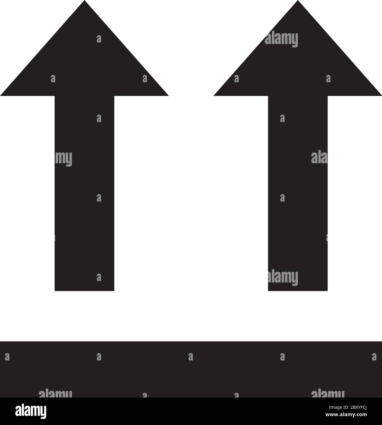 Arrows of vertical position of the load vector icon flat isolated Stock ...