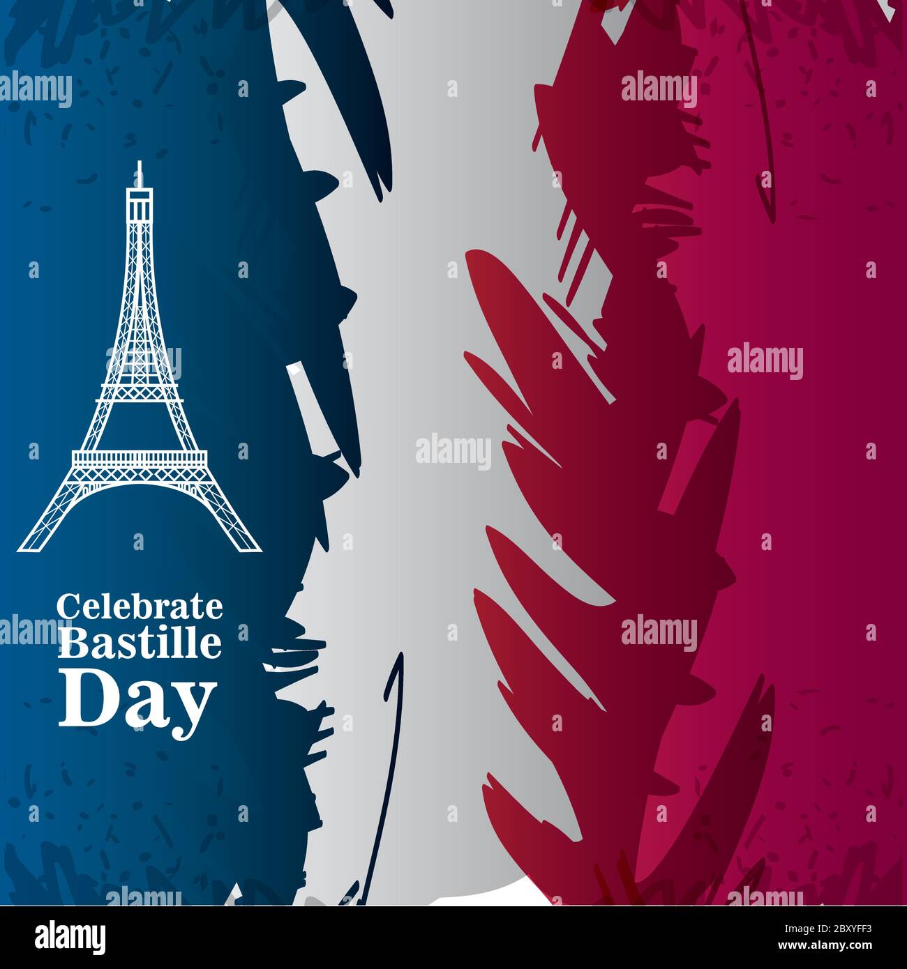 banner or poster for the French national day, label celebrate bastille ...