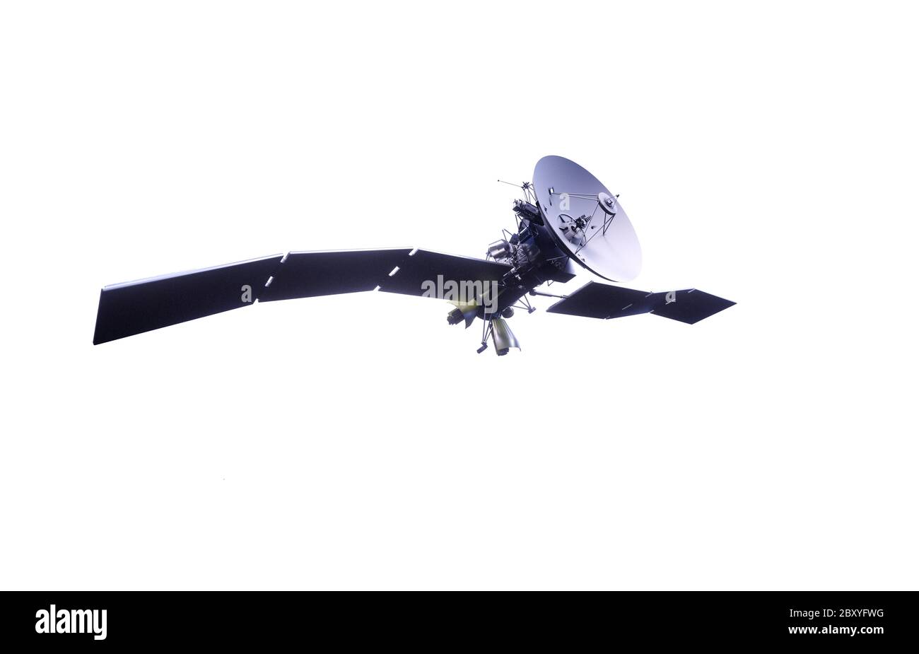 Satellite in space. Isolate on white. 3d rendering Stock Photo - Alamy