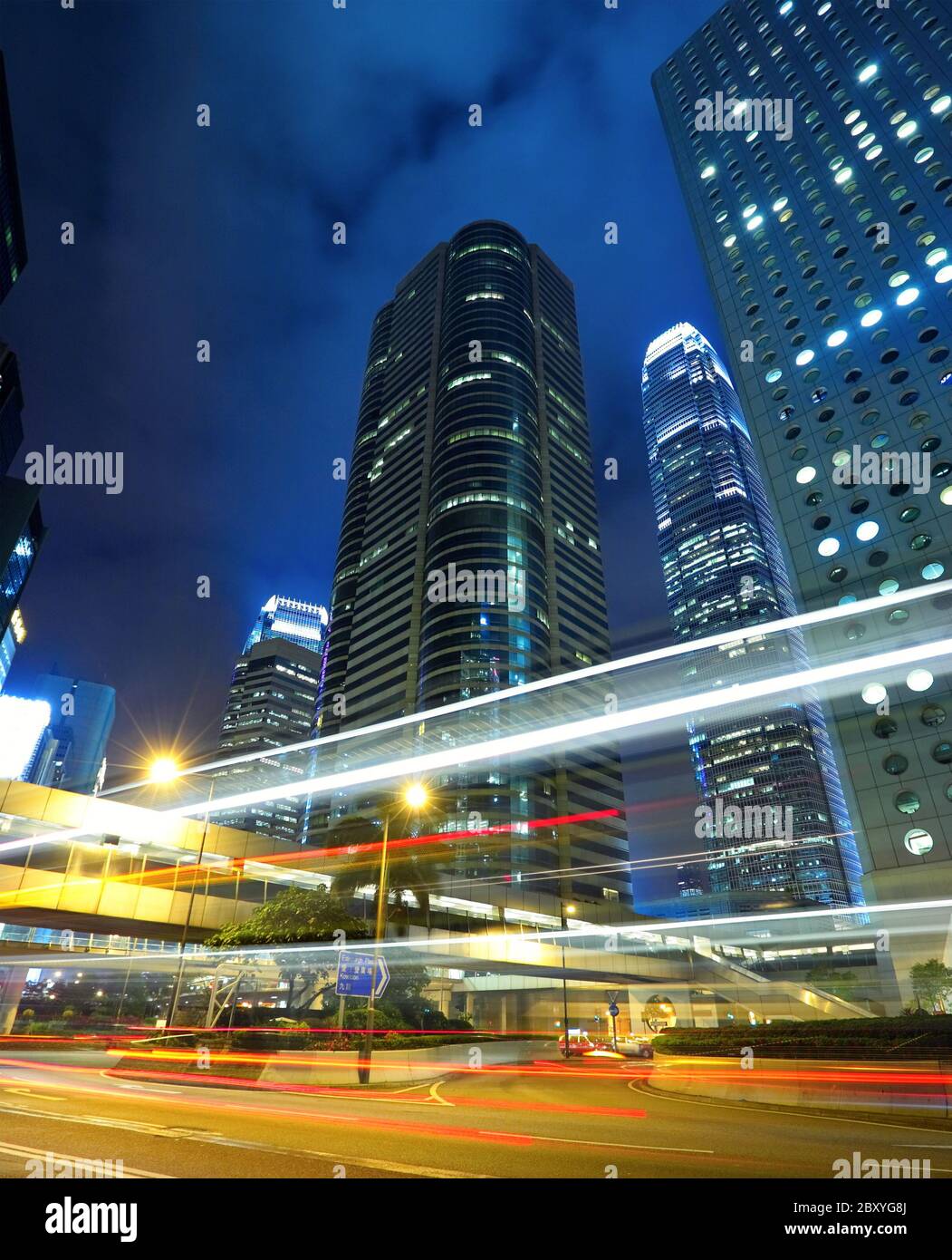 modern city at night Stock Photo - Alamy
