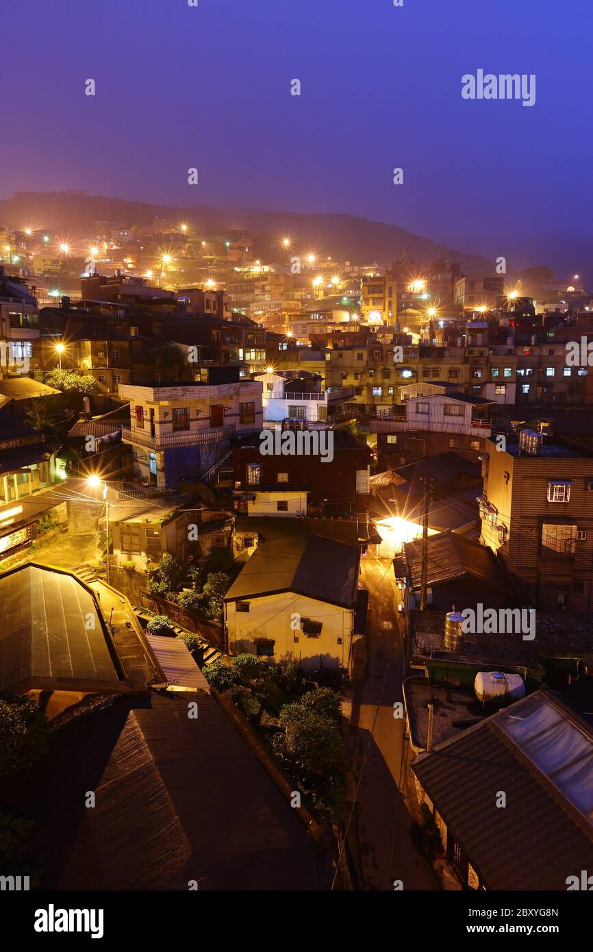 jiu fen village at night, in Taiwan Stock Photo - Alamy