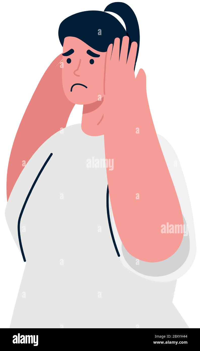 Isolated sad avatar woman vector design Stock Vector Image & Art - Alamy