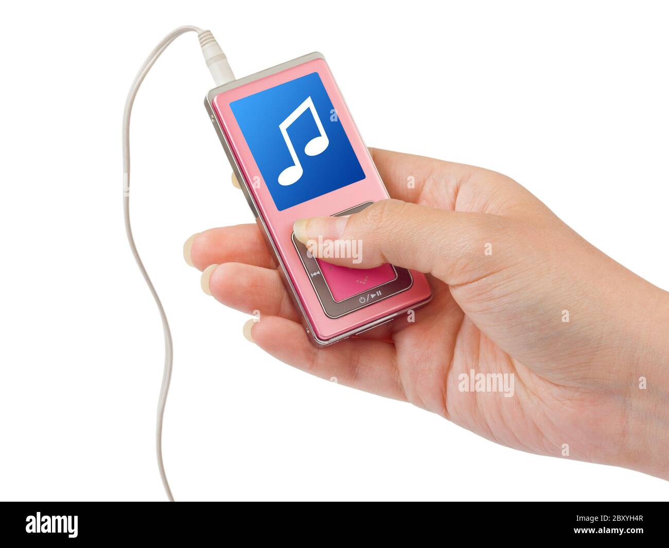 Girl headphones media player Cut Out Stock Images & Pictures - Alamy