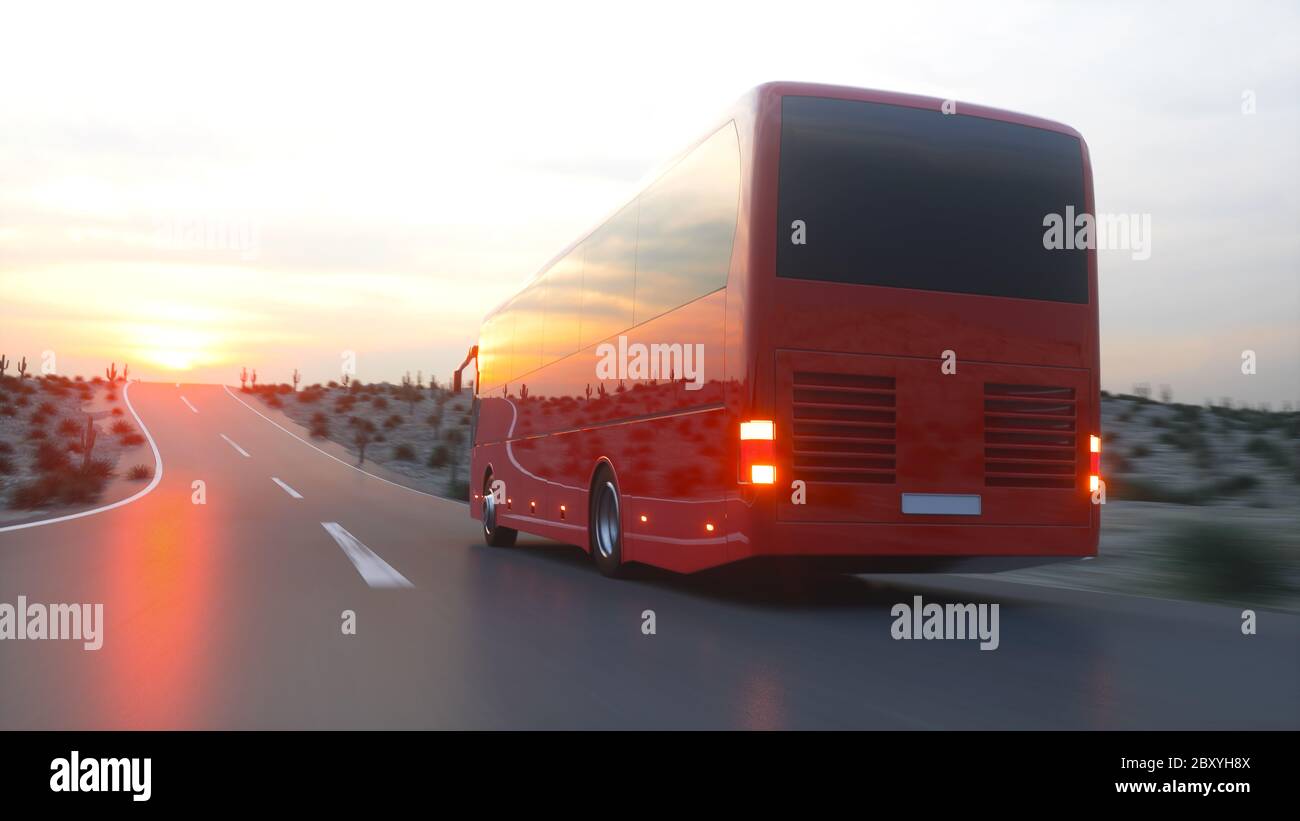 Bus driving on winding road hi-res stock photography and images - Alamy