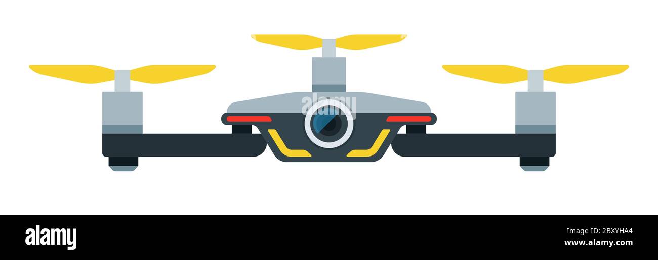 Quadrocopter With Camera Drone vector icon flat isolated Stock Vector Image & Art - Alamy