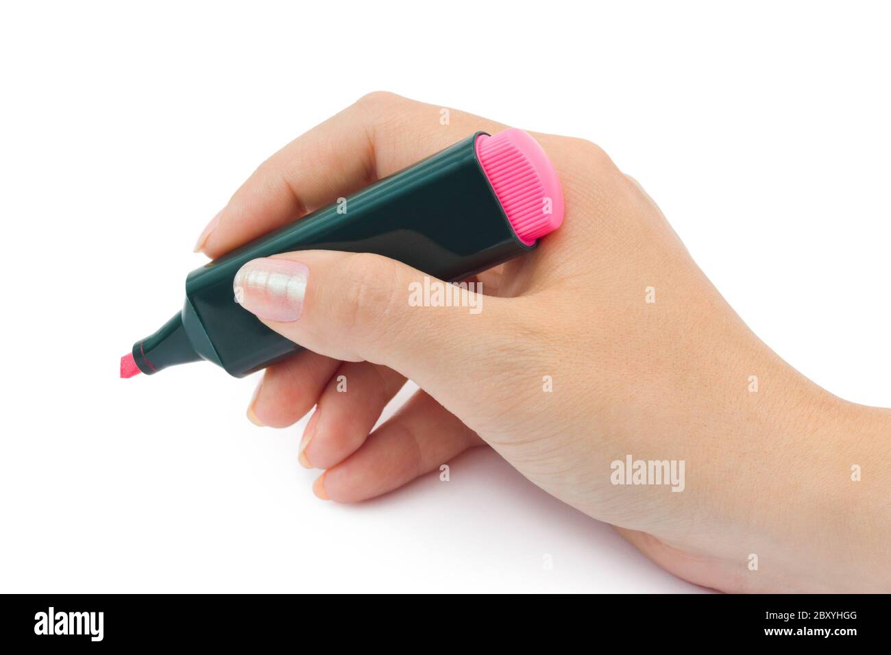 Hand with marker Stock Photo - Alamy