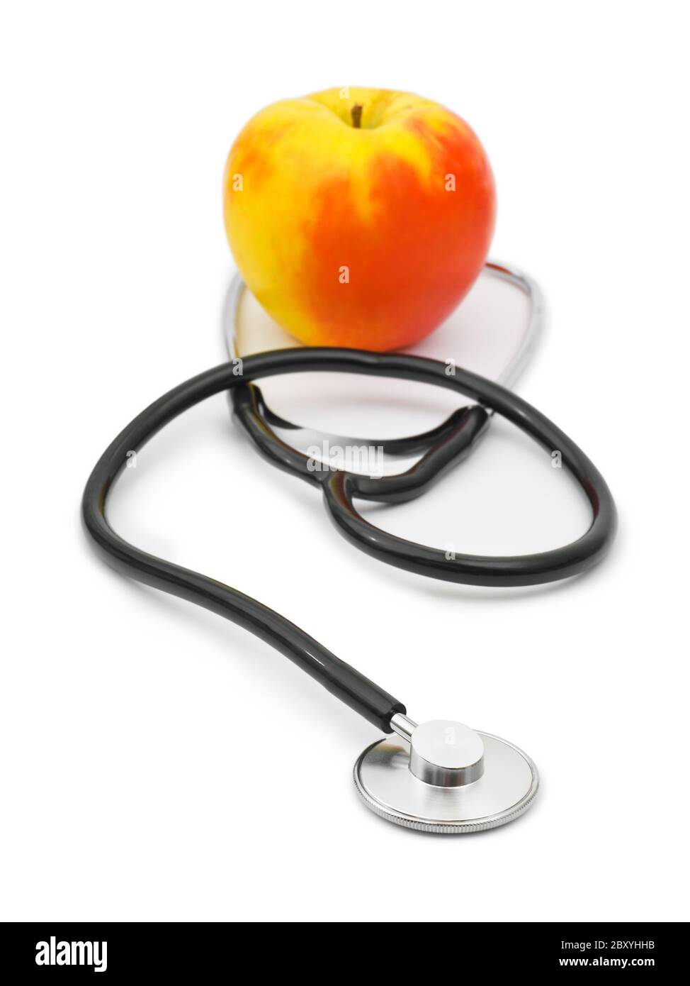 Medical stethoscope and apple Stock Photo - Alamy