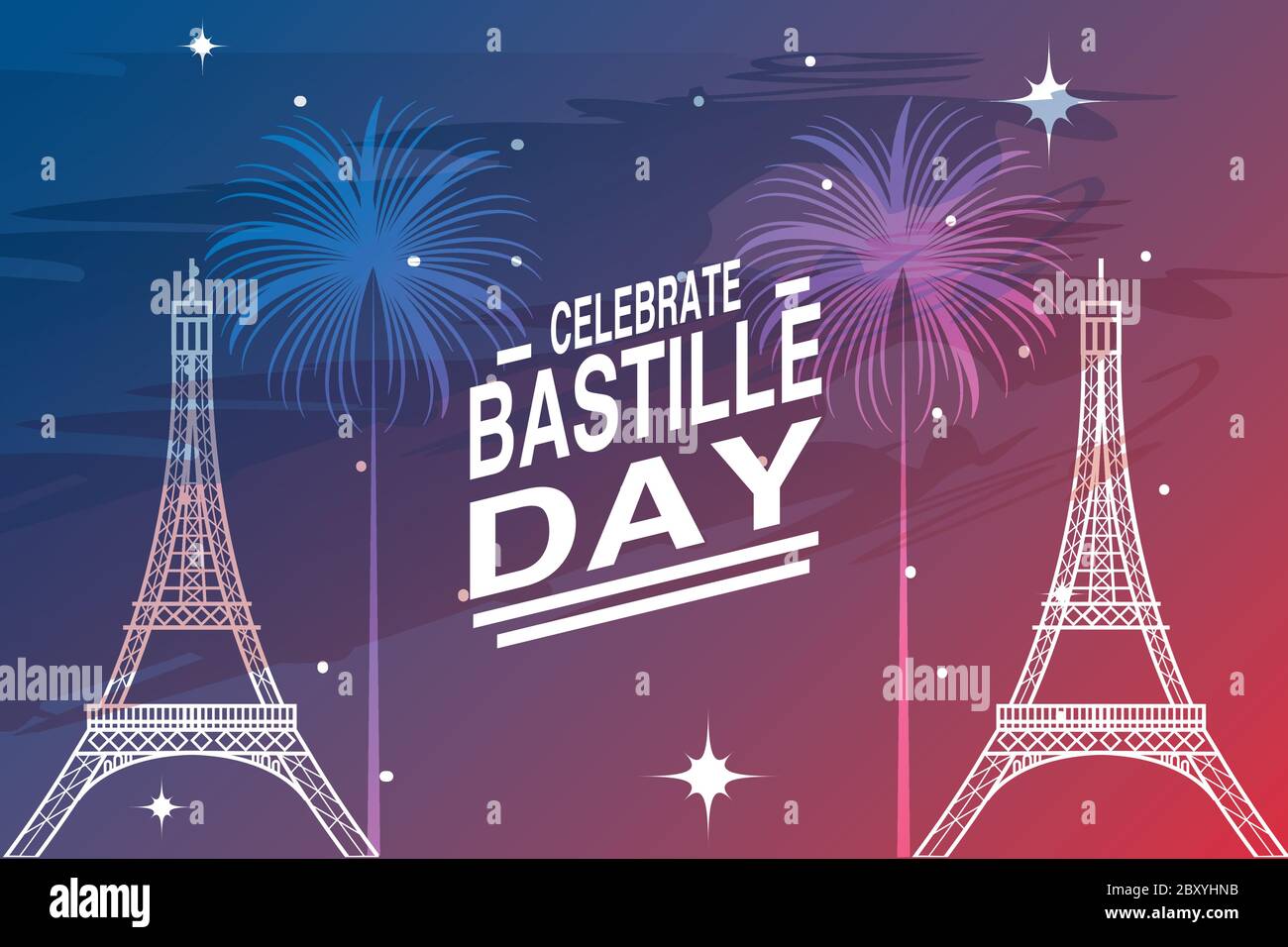banner or poster for the French national day, label celebrate bastille ...