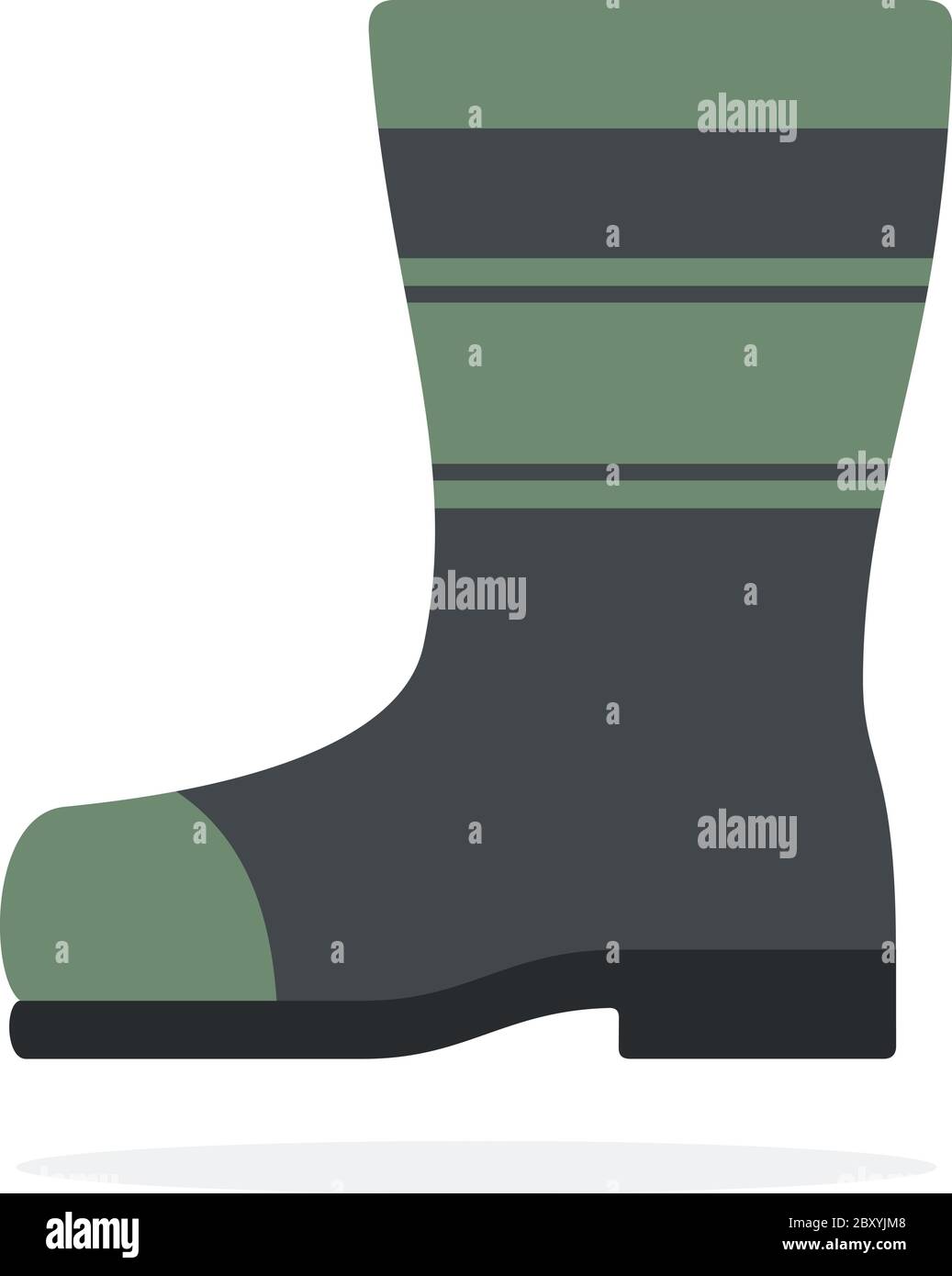 Rubber boots side view flat isolated vector Stock Vector Image & Art ...