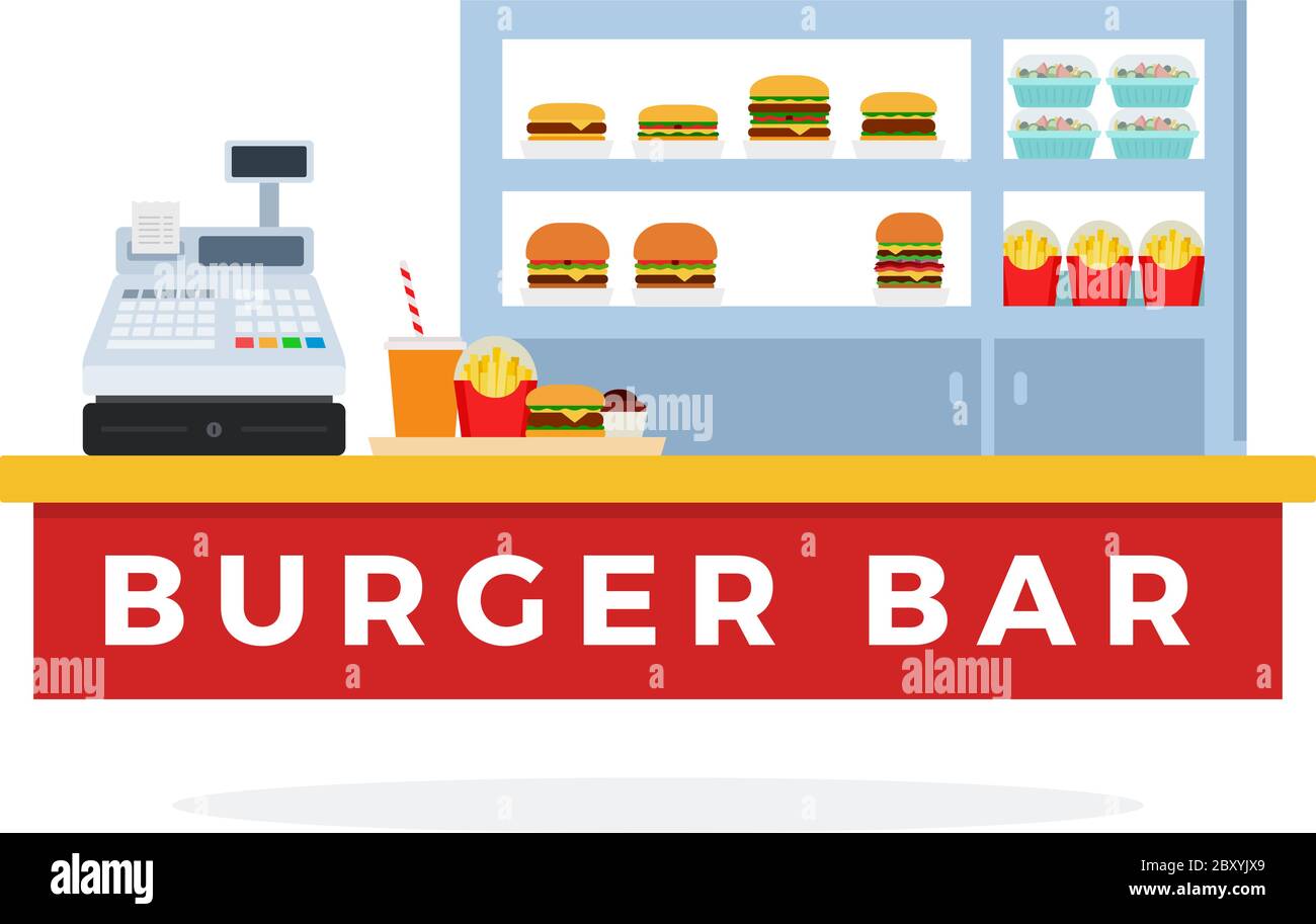 Fresh chicken burger fries Stock Vector Images - Alamy