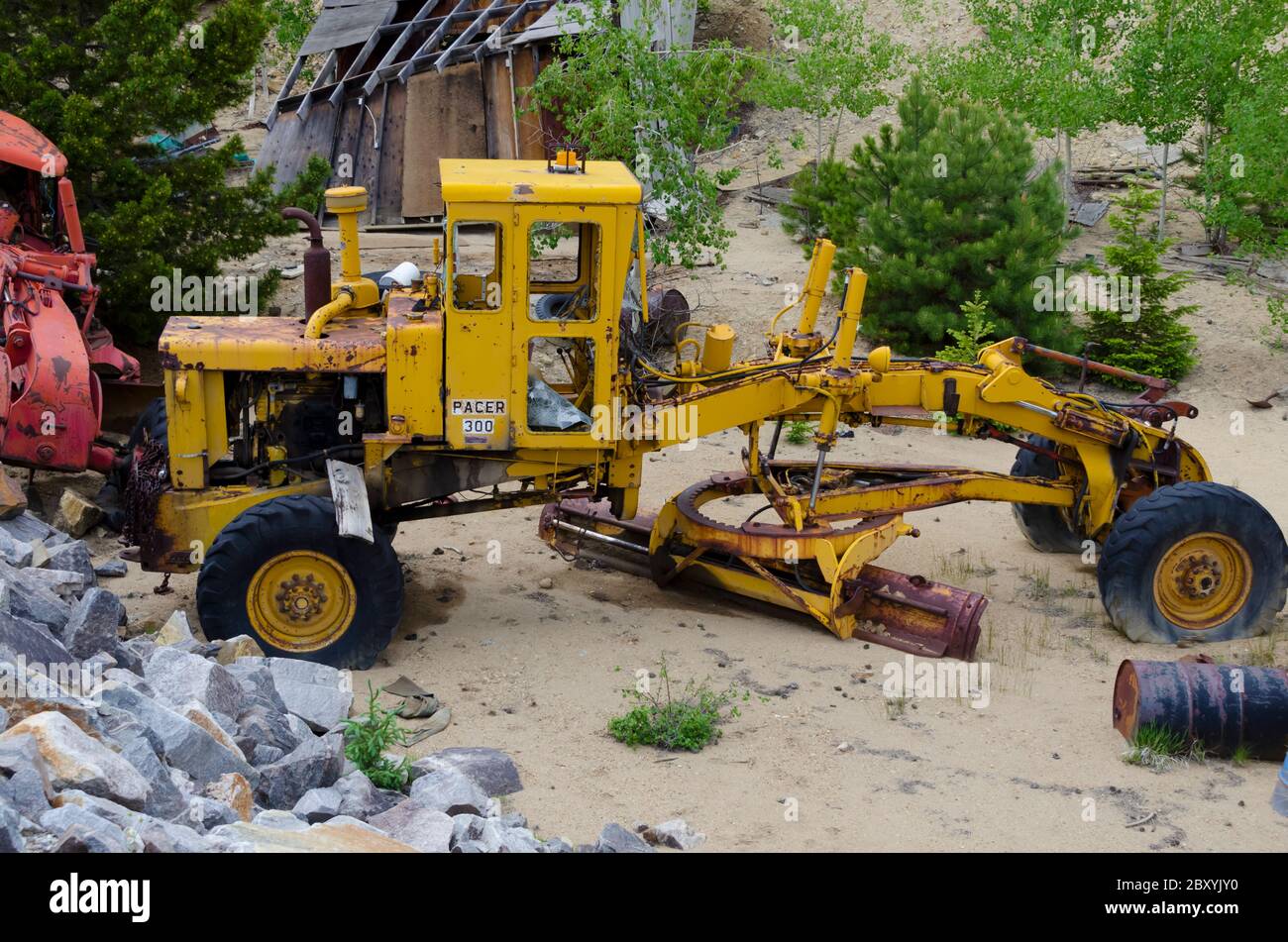 Buildings and equipment from old gold mines, in the town of Central ...