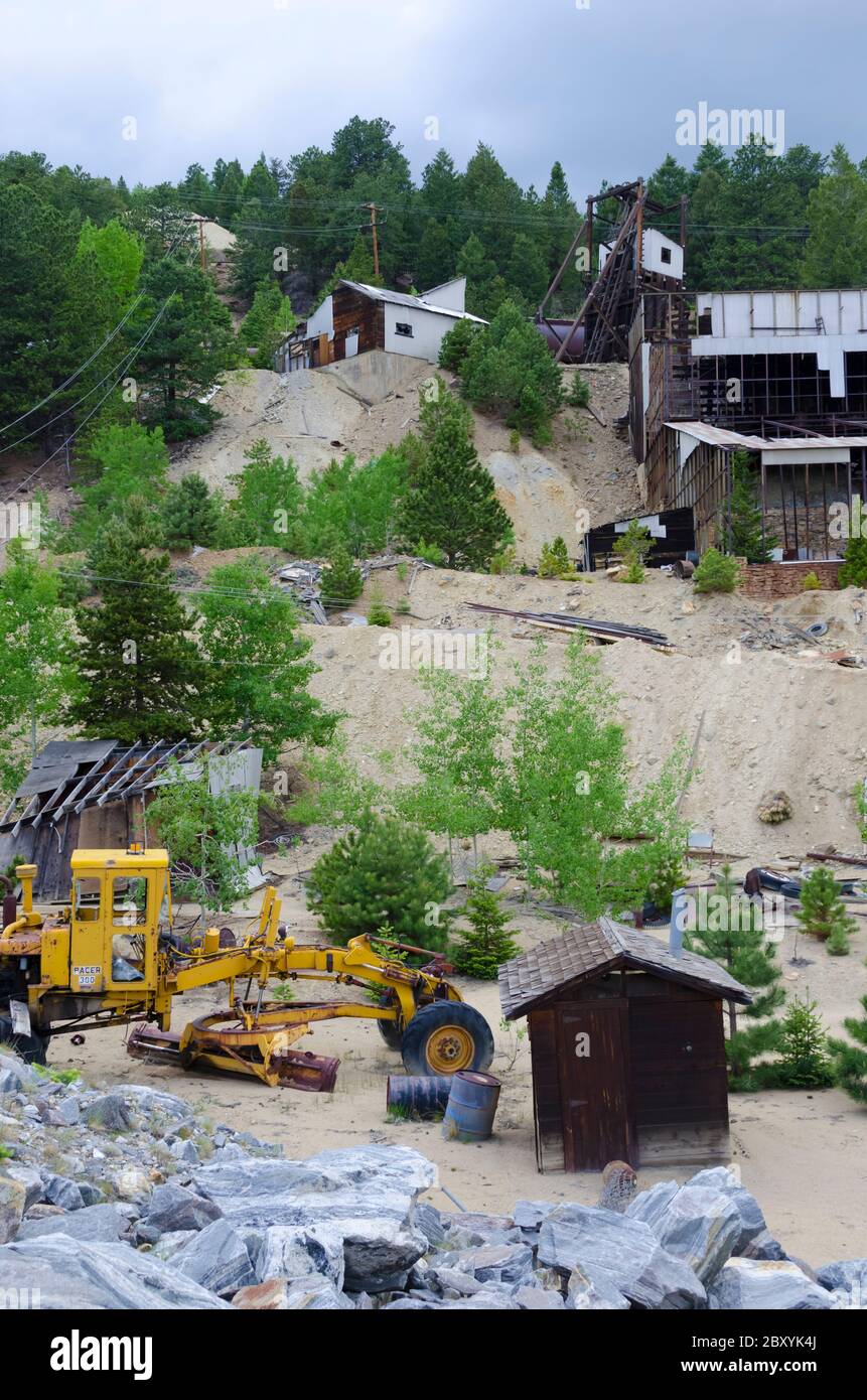 Buildings and equipment from old gold mines, in the town of Central ...