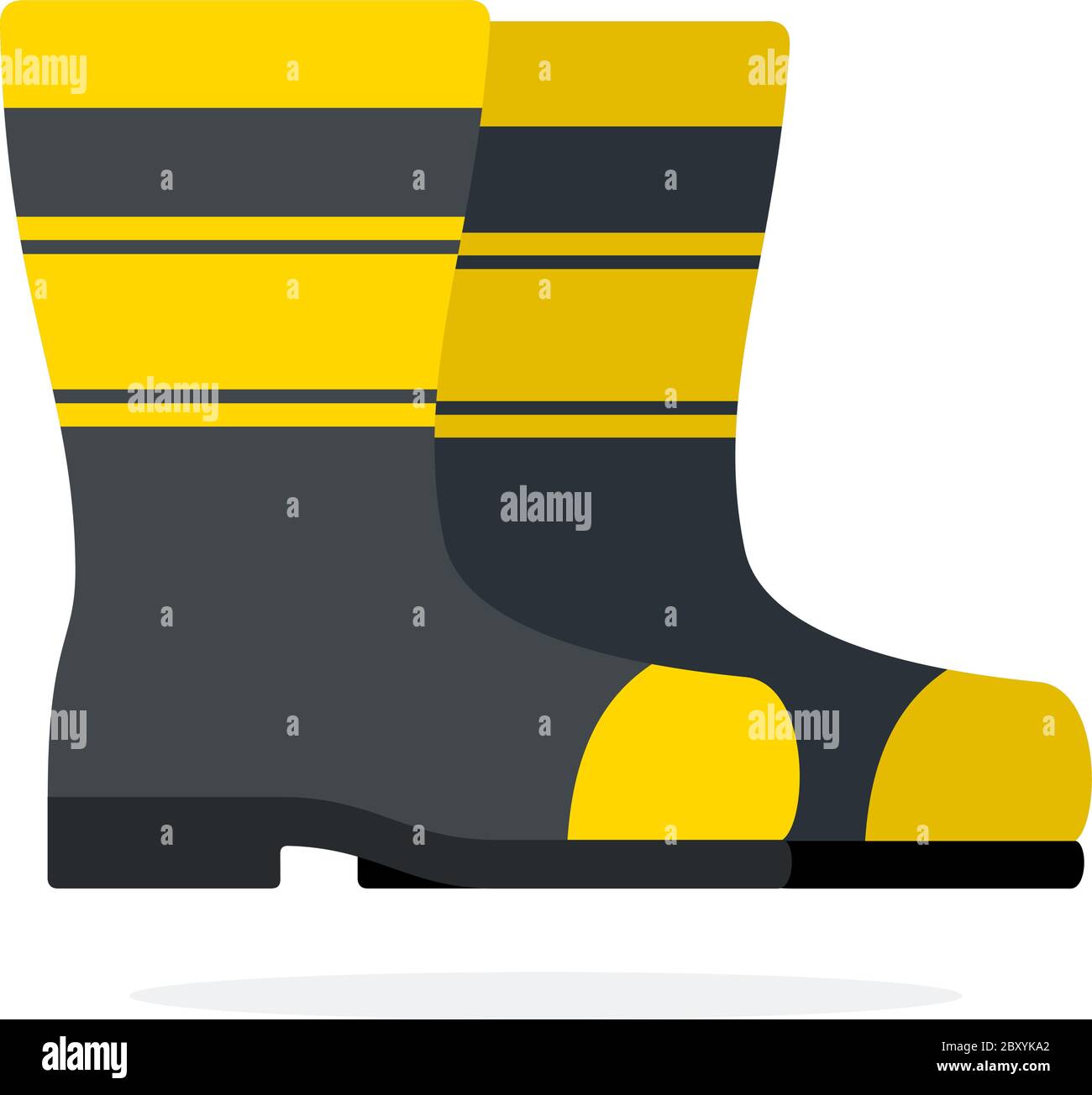 Rubber boots for firefighters flat isolated vector Stock Vector Image ...