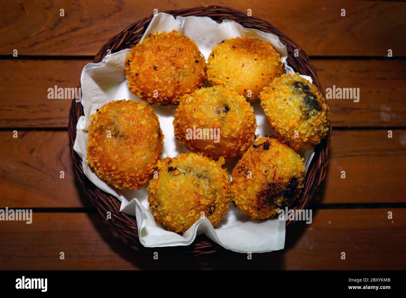 Sweet snack, fried chocolate ball Stock Photo - Alamy