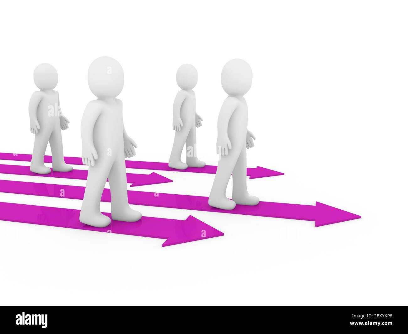 3d men team arrow way Stock Photo - Alamy