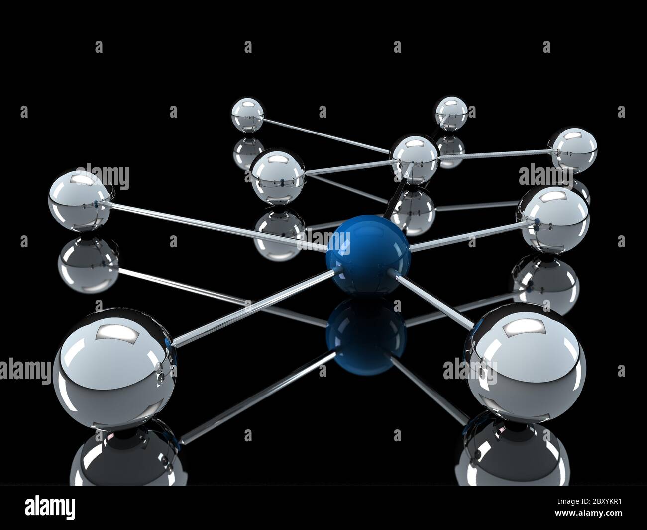 3d chrome blue network Stock Photo - Alamy