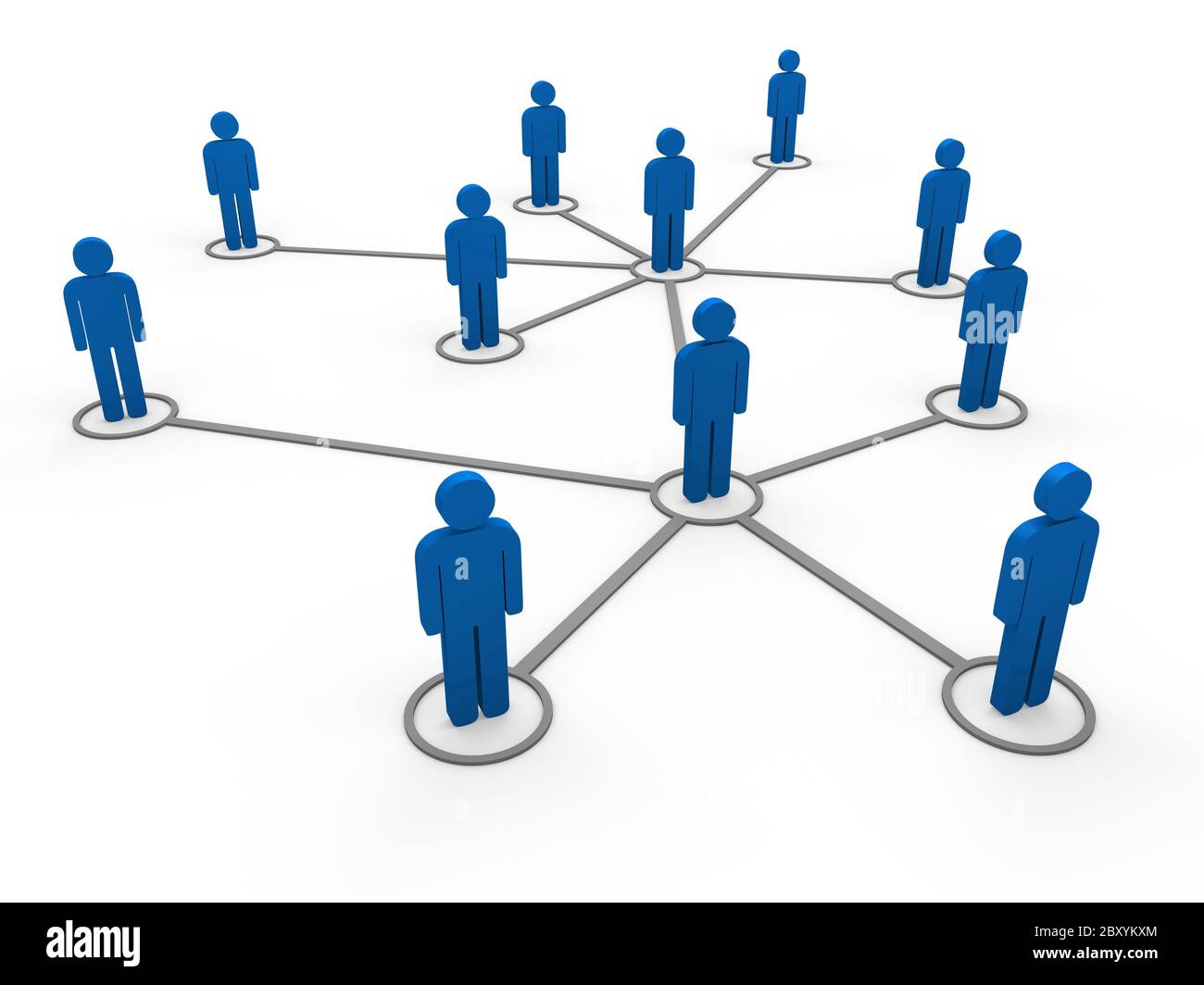 3d blue network team Stock Photo - Alamy