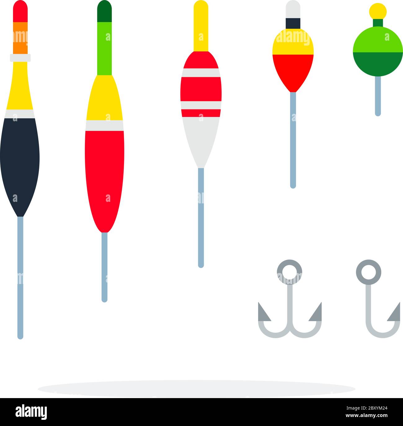 Floats and hooks for fishing flat isolated Stock Vector Image & Art - Alamy