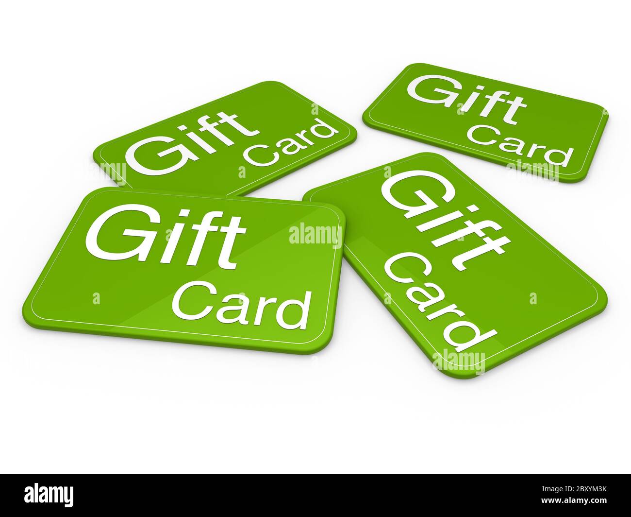 3d gift card green Stock Photo - Alamy