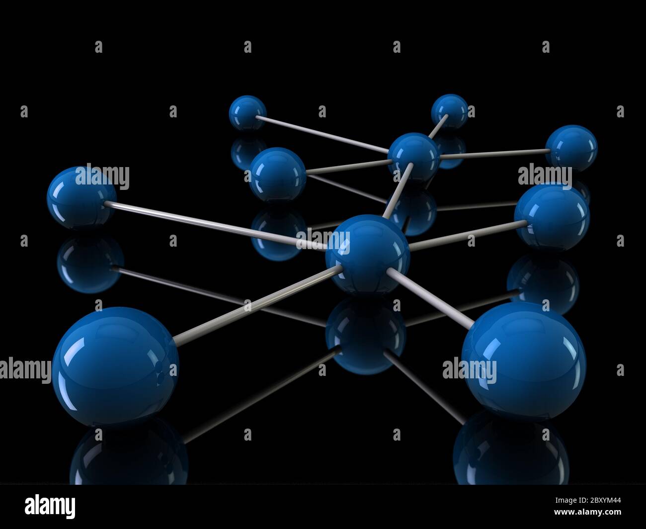 3d chrome blue network Stock Photo - Alamy