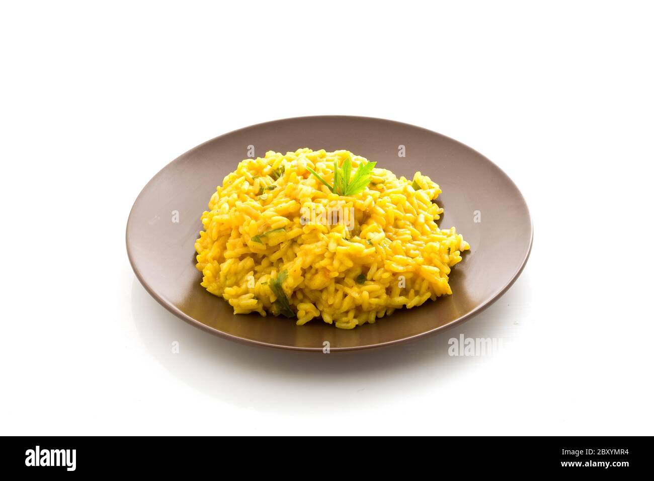 Risotto with Saffron Isolated Stock Photo - Alamy