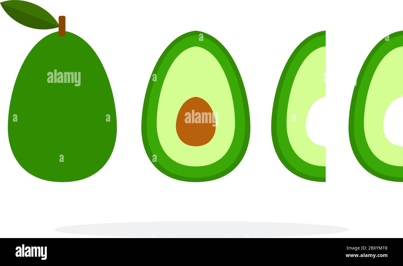 Open half of avocado Stock Vector Images - Alamy